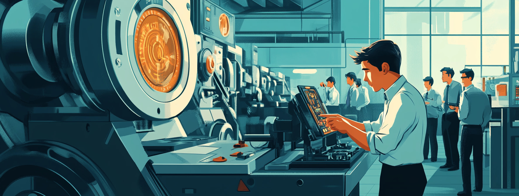 engineer fixing the machine – Vectorize