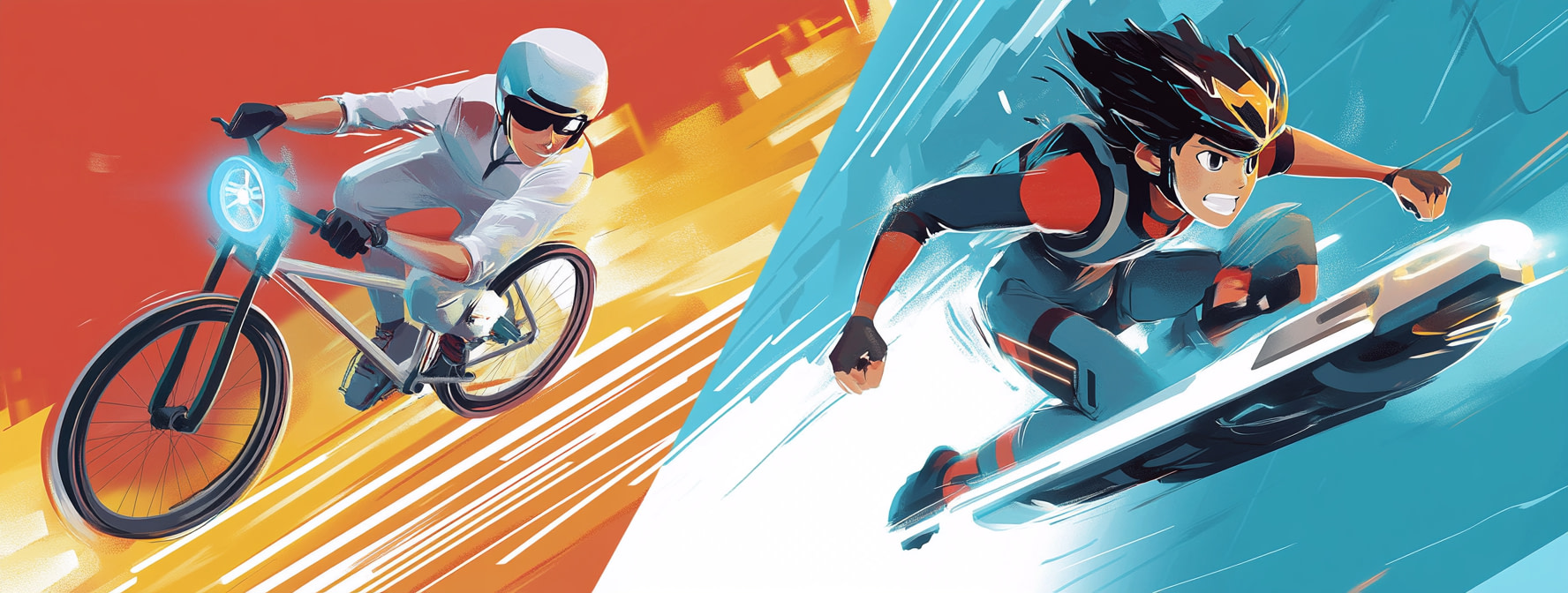 two anime characters racing – Vectorize