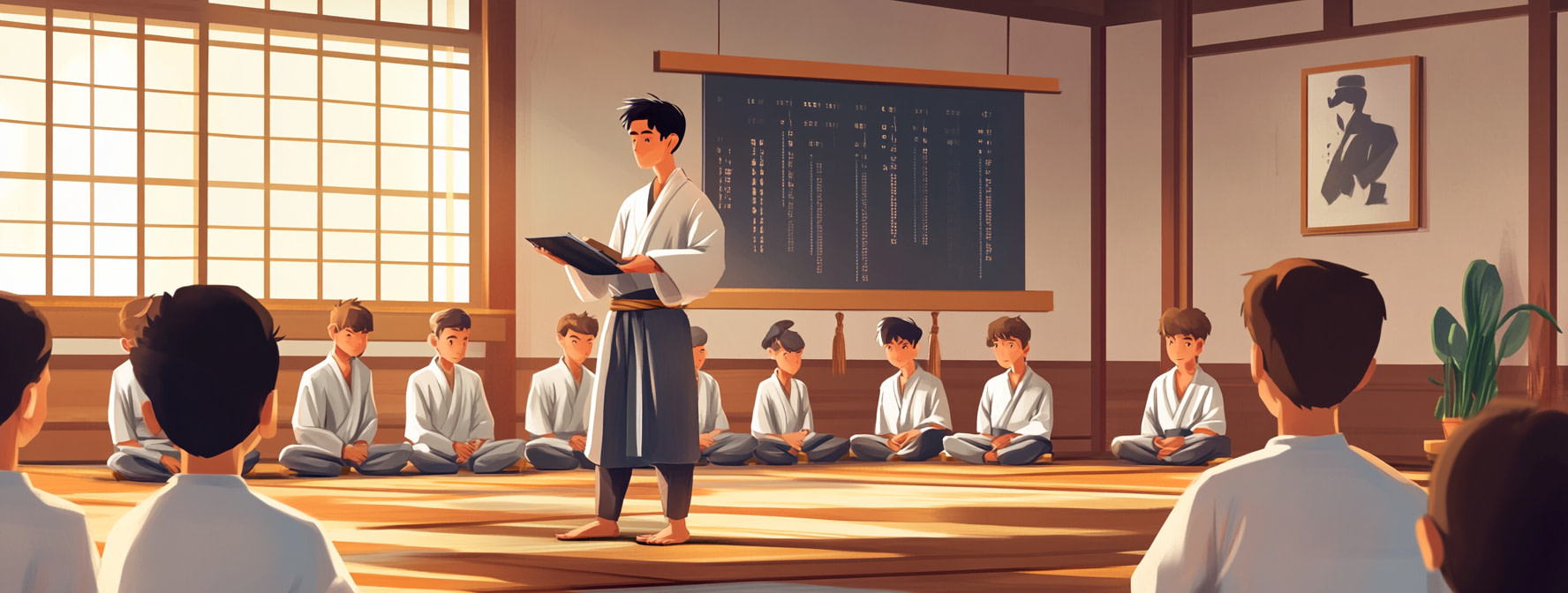 trainer in a dojo – Vectorize